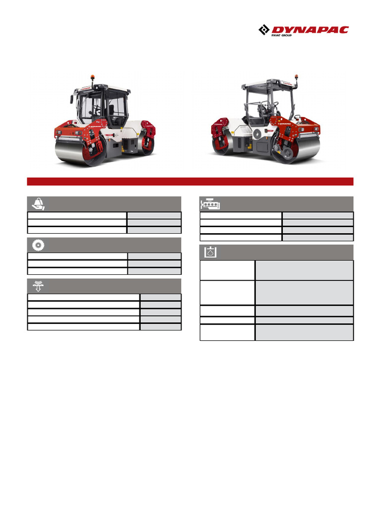 Dynapac CC3800H: Rodillo Vibratorio Especificaciones | PDF | Vehículo ...
