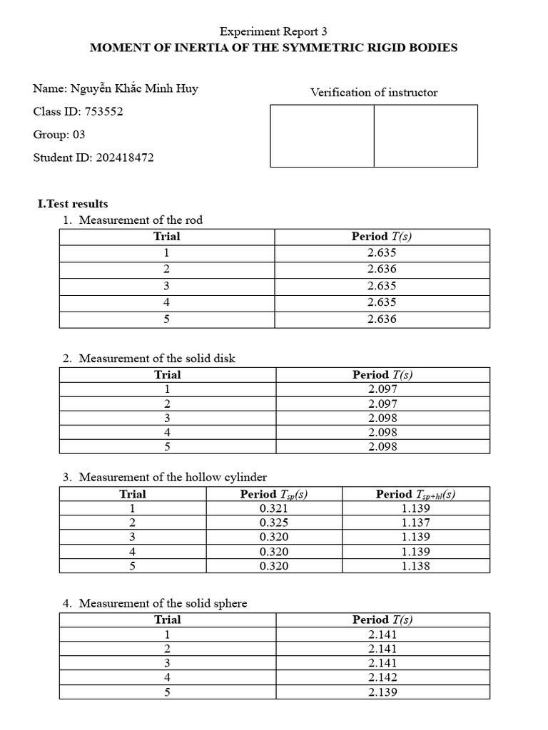 Physic Experiment 3 PH1016 | PDF | Physical Quantities | Mechanics