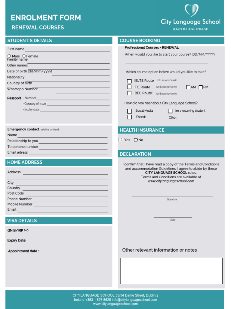 CLS Application Form - Renewal Courses | PDF | Government And ...