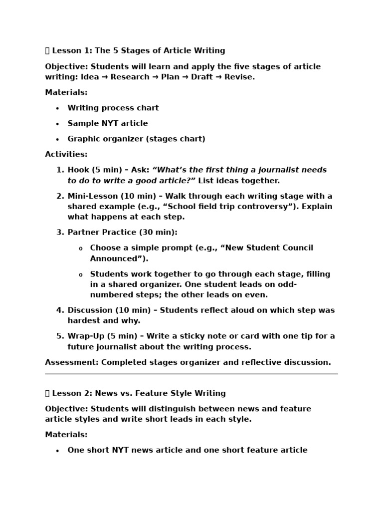 5 Stages of Article Writing Guide | PDF | Communication | Learning