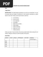 Sensorry Evaluation (Hedonic Scale) | PDF