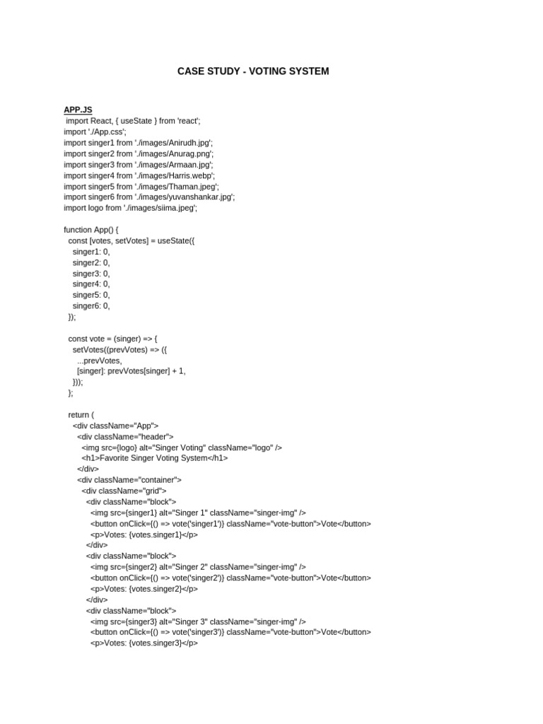 Case Study - Voting System-1 | PDF | Design
