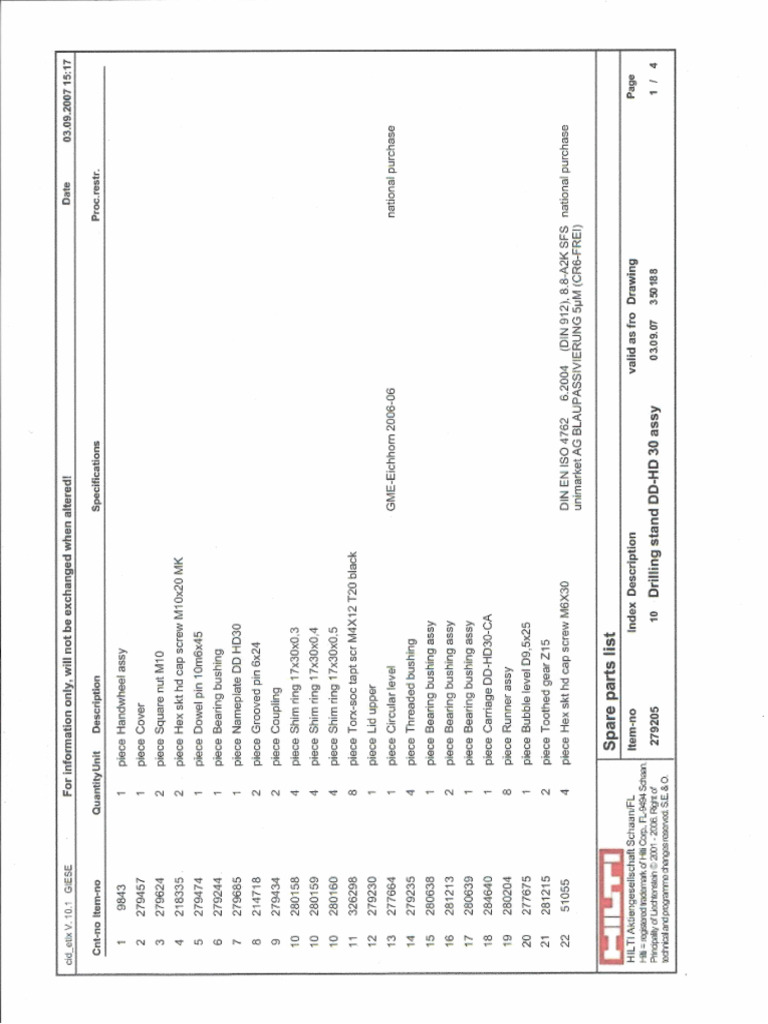 Piece Pied DD250 | PDF