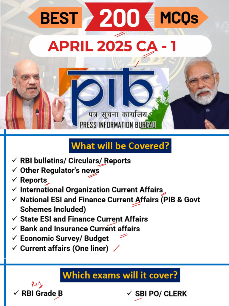 Affairs Mind Best 200 MCQs April 2025 Part 1 | PDF