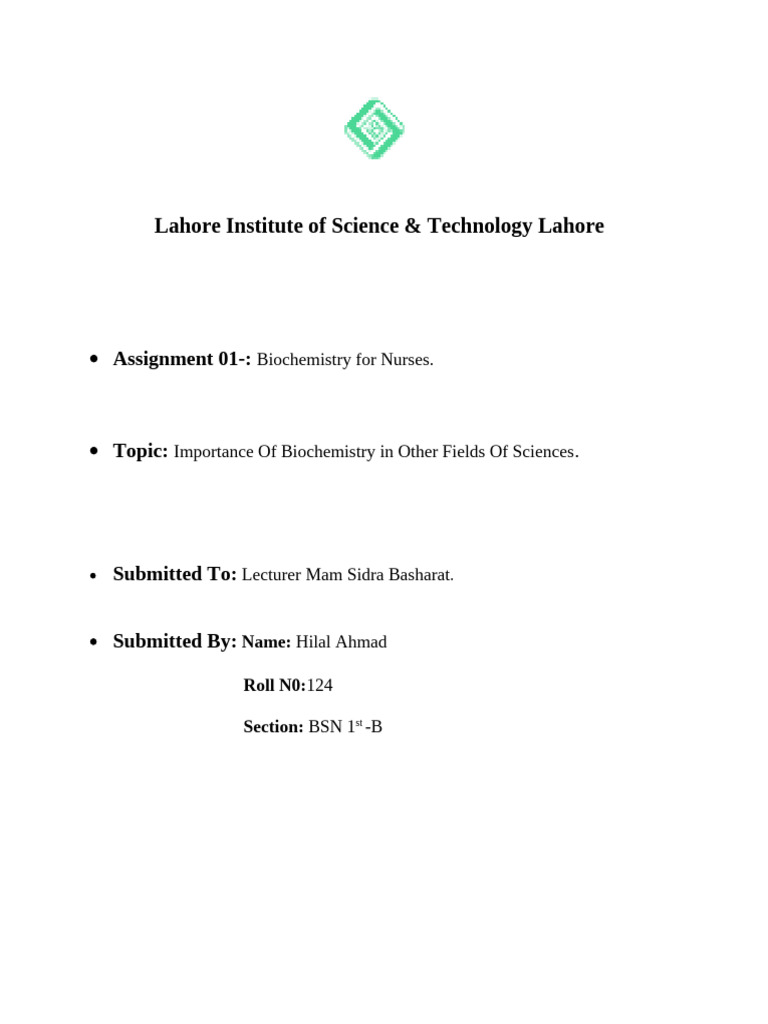 Biochemistry's Role in Science Fields | PDF | Biochemistry | Chemistry