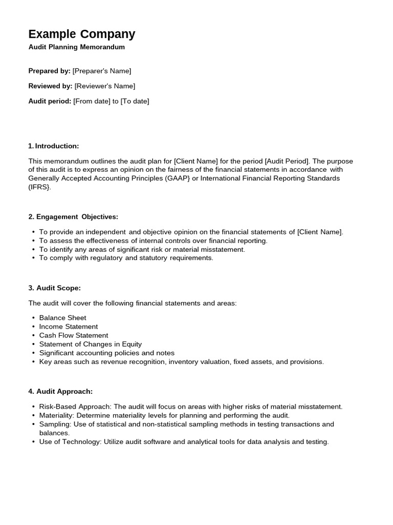 6670d3322568f74884e36d8d_Audit Planning Memorandum | PDF | Audit | Accounting