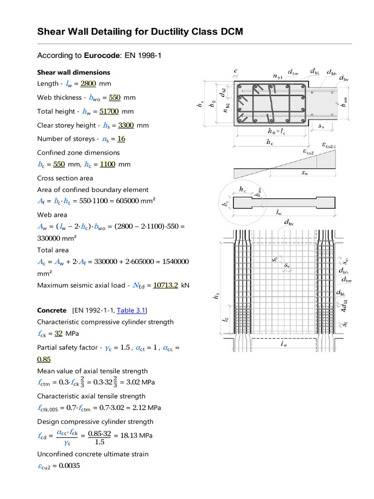 Shear Wall Detailing for DCM | PDF | Strength Of Materials | Physical ...