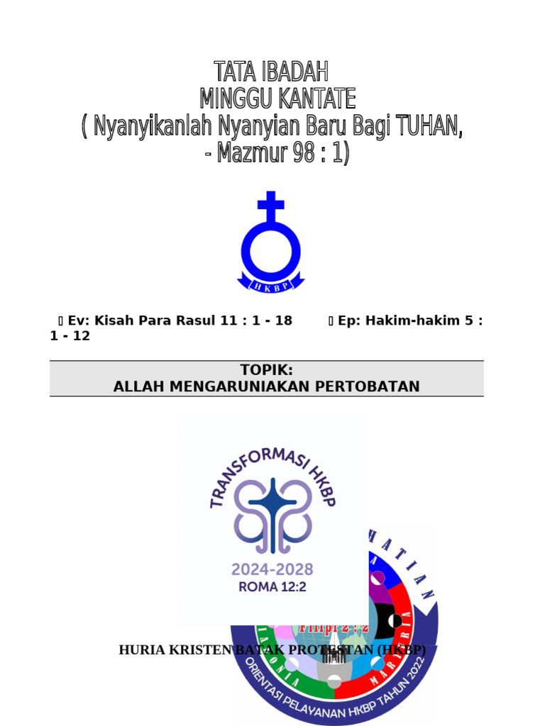 MINGGU Kantate, Indo, 18 Mei 2025 | PDF