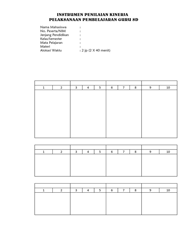 Instrumen Penilaian PP | PDF