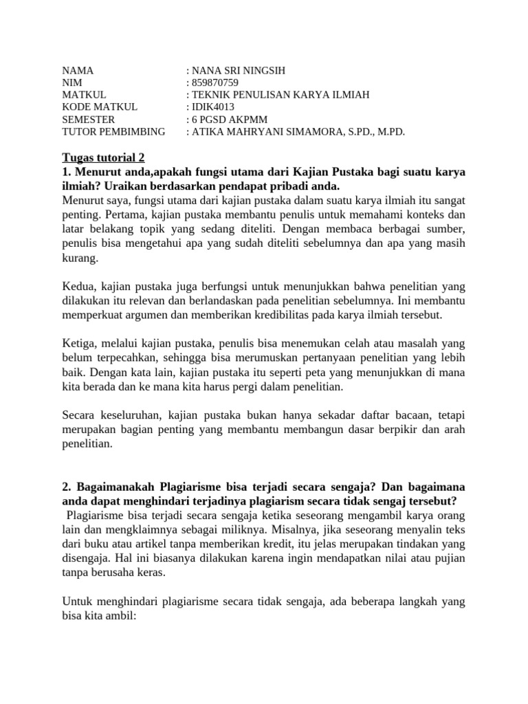 TT2 Teknik Penulisan Karya Ilmiah | PDF