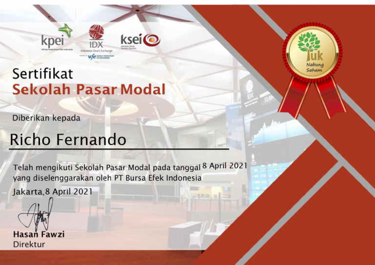 Sertifikat SPM-Richo Fernando | PDF