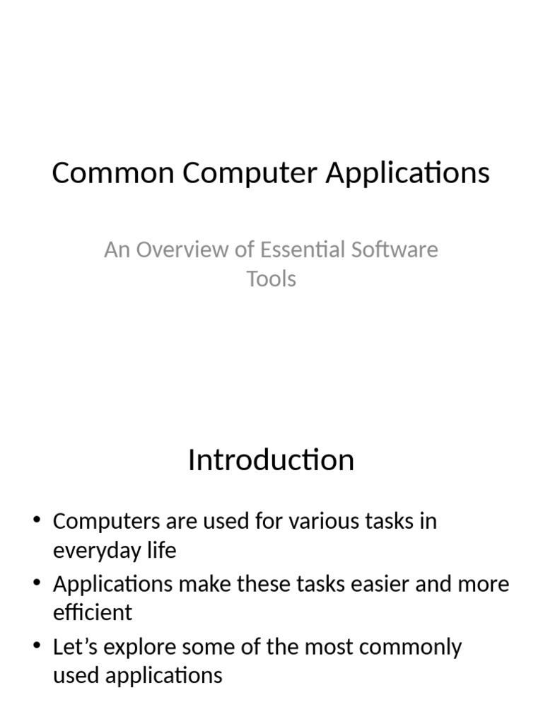 Common Computer Applications | PDF