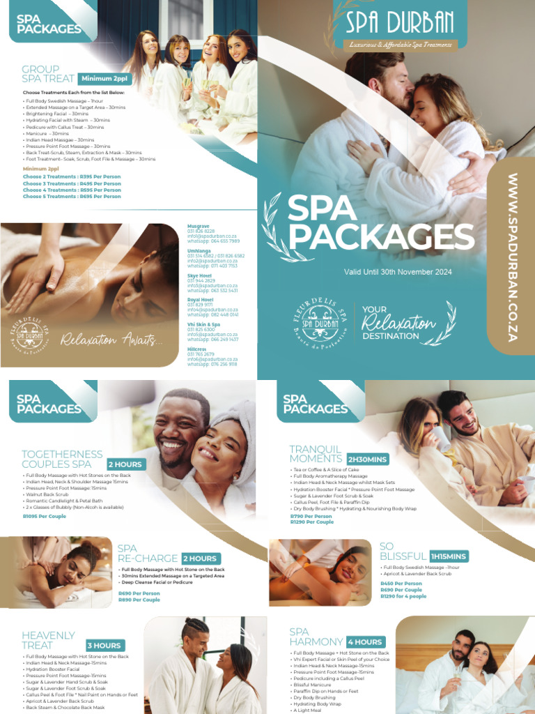 Spa Durban Specials Brochure | PDF | Beauty