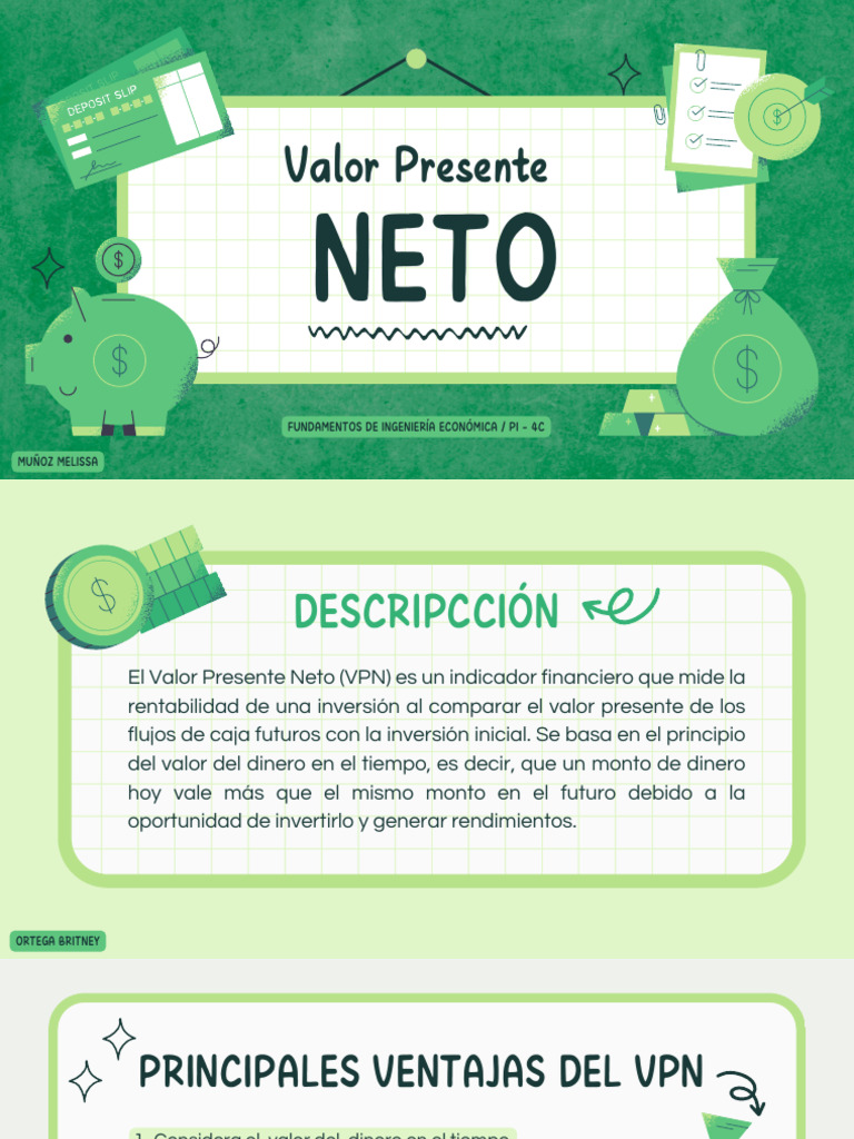 Valor Presente Neto | PDF | Valor presente neto | Costo de oportunidad