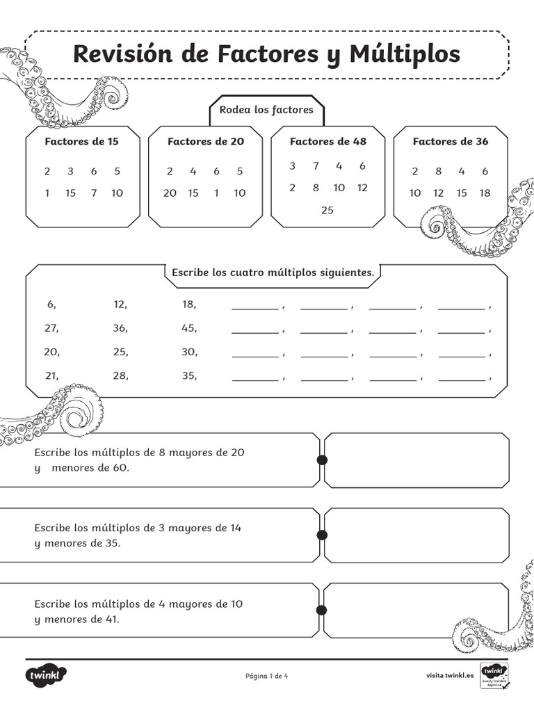 Múltiplos de 8 y factores de 15 | PDF