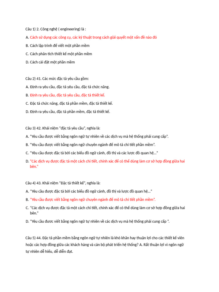 Bai Tap 1 (50 Cau) | PDF