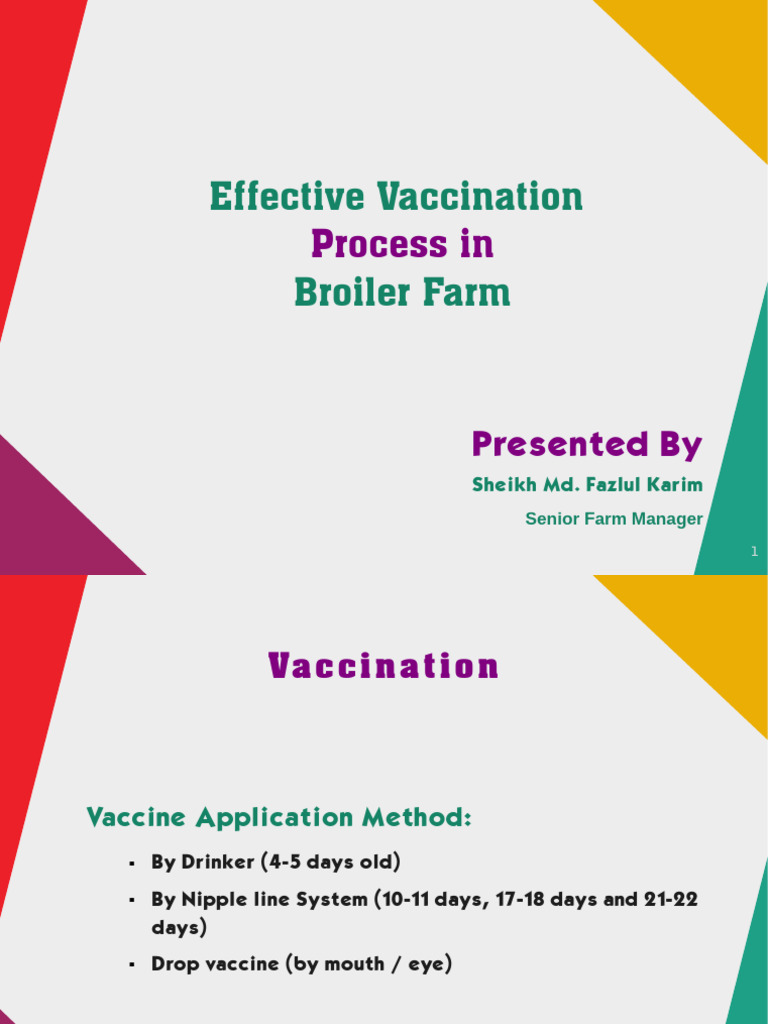 Broiler Farm Vaccination Guide | PDF | Vaccines | Water