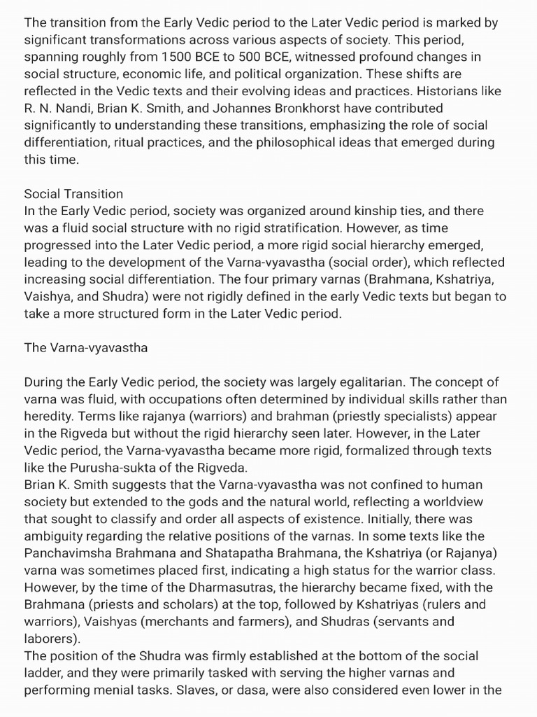 Transition To Later Vedic Period - 241229 - 144748 | PDF