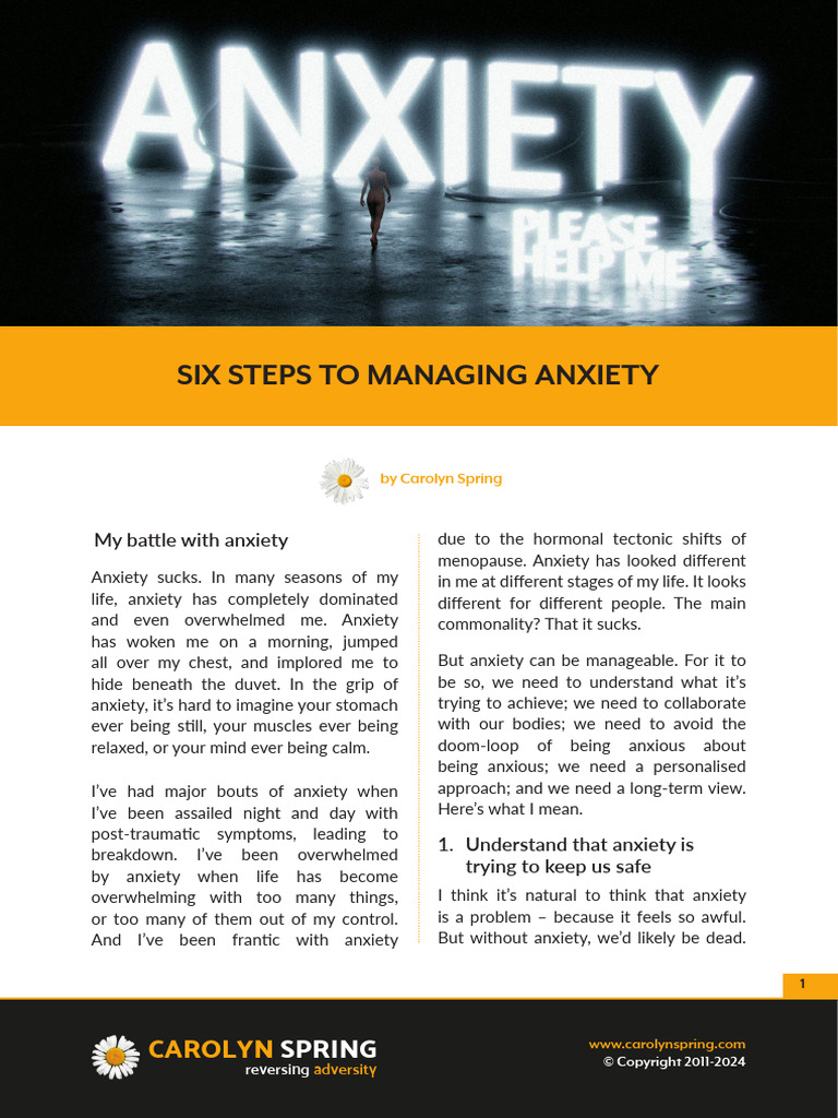 Blog Six Steps To Managing Anxiety | PDF | Anxiety | Psychological Trauma