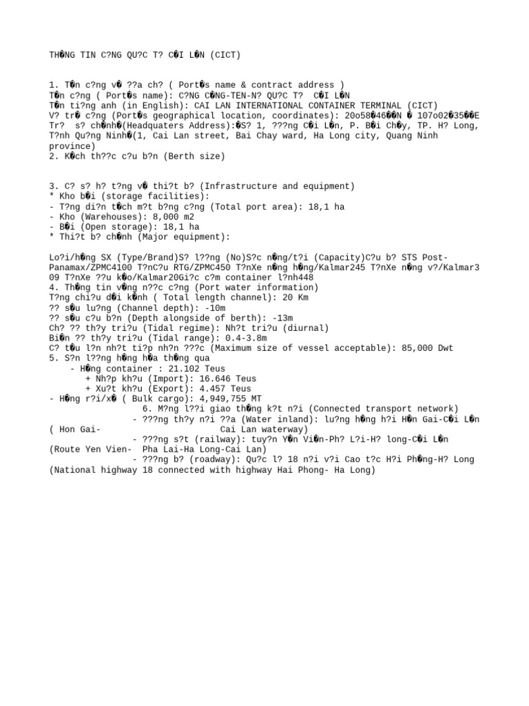 THÔNG TIN CẢNG QUỐC TẾ CÁI LÂN | PDF