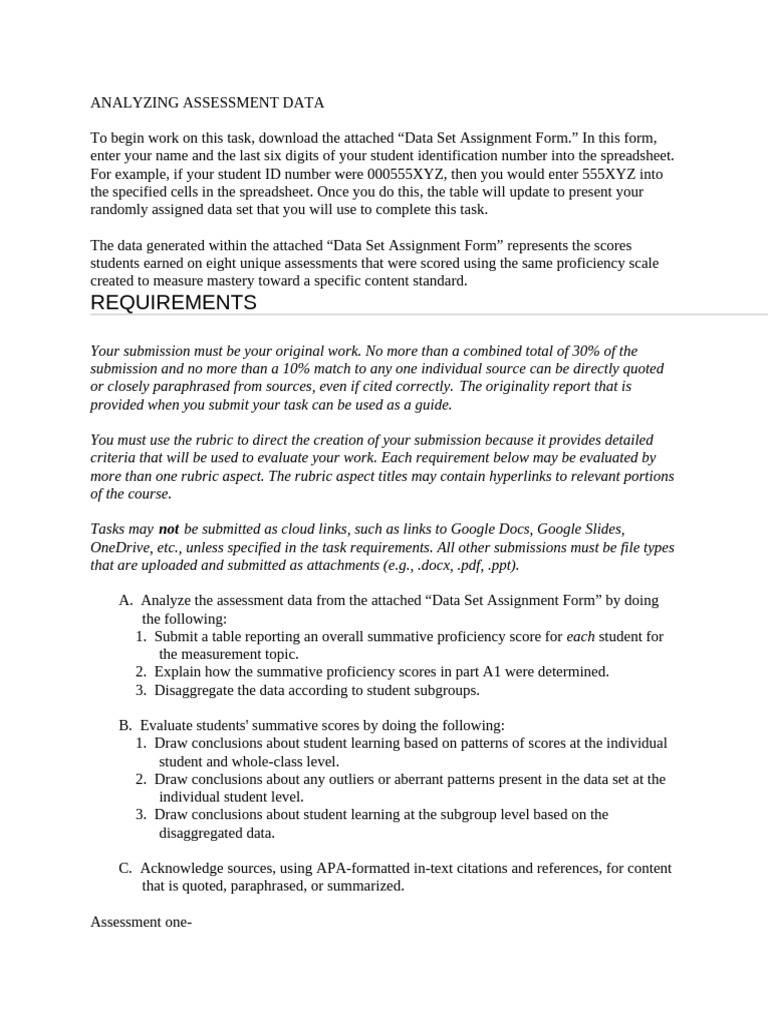 Assessment Data Analysis Guide | PDF | Spreadsheet