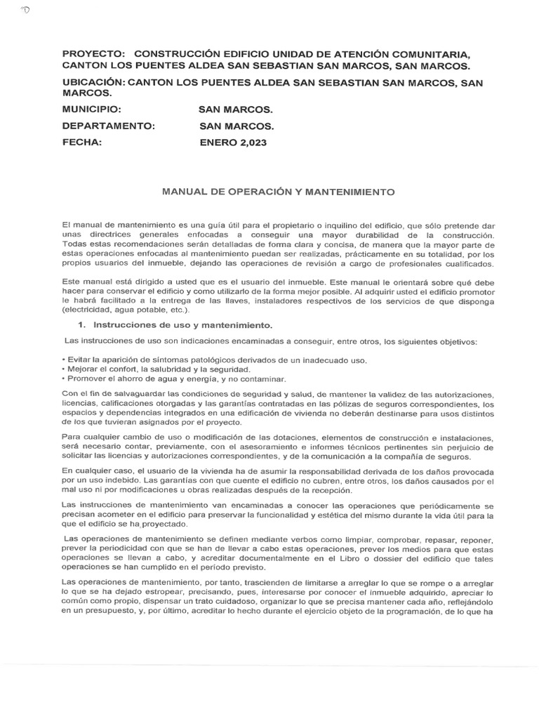 Manual Operativo Edificio | PDF