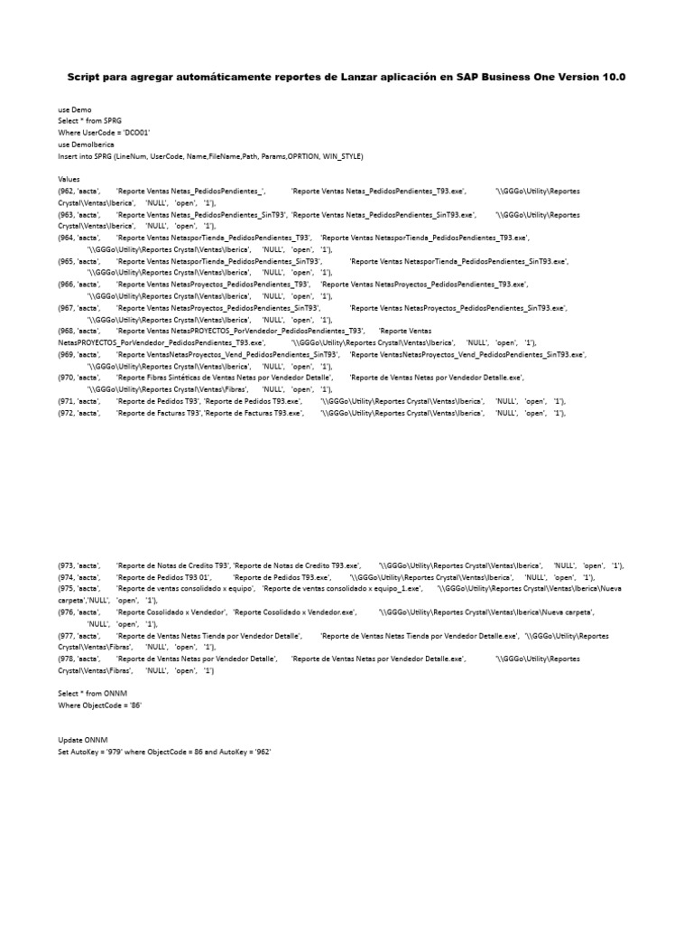 Script para Agregar Automáticamente Reportes de Lanzar Aplicación en ...