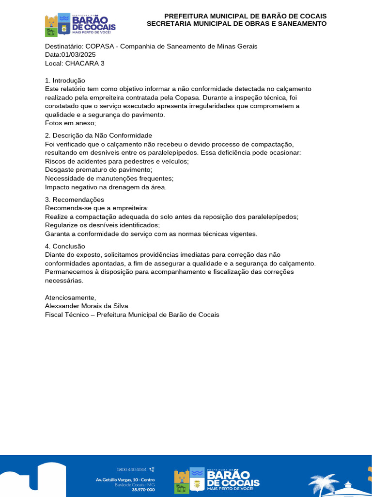 Relatorio Copasa | PDF