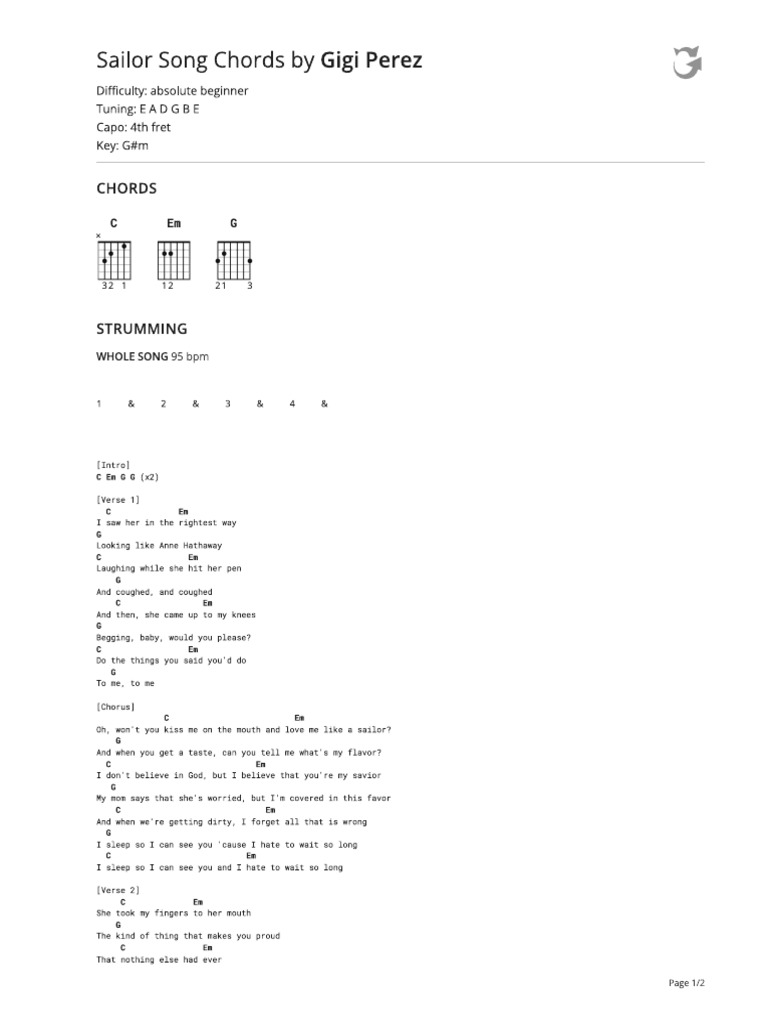 Sailor Song - Gigi-Perez | PDF