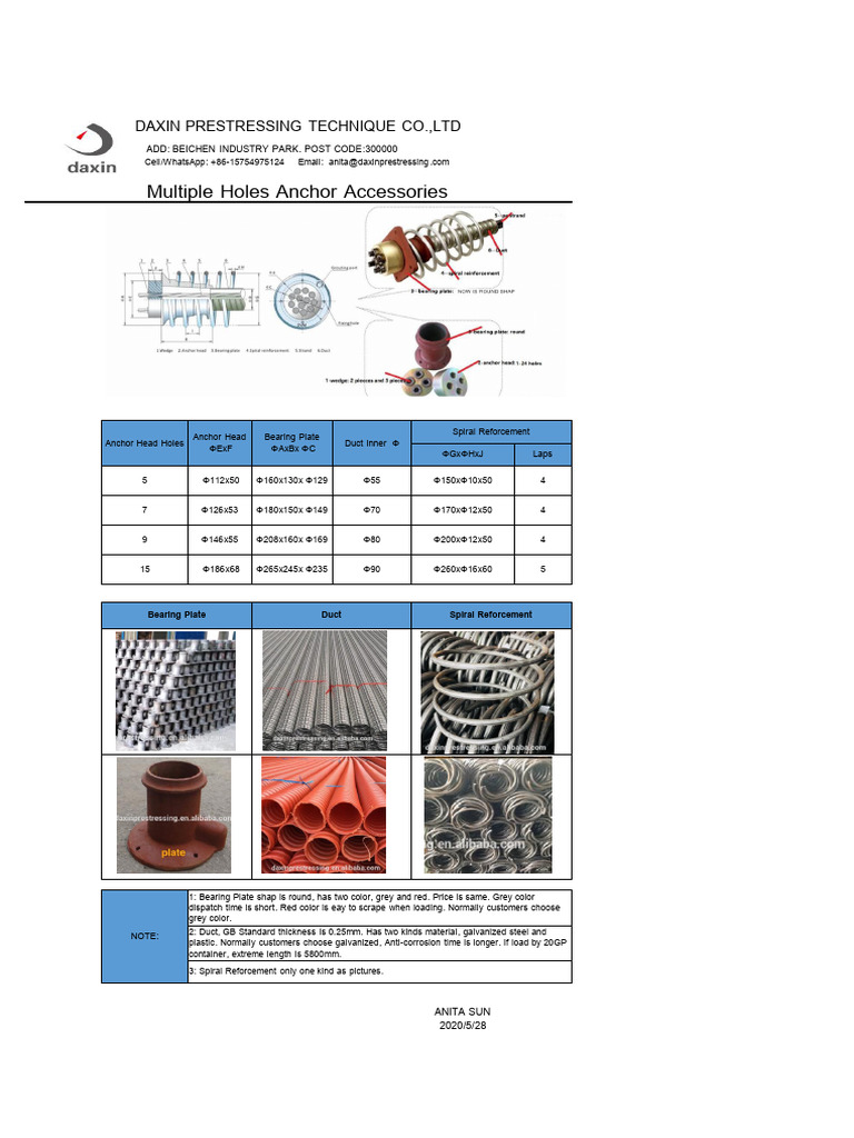 Spiral Reinforcement and Duct Specifications | PDF