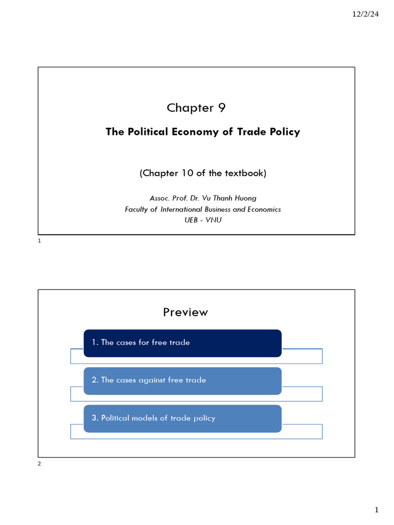 International Trade Chapter 9 - 2025 | PDF | Tariff | Free Trade