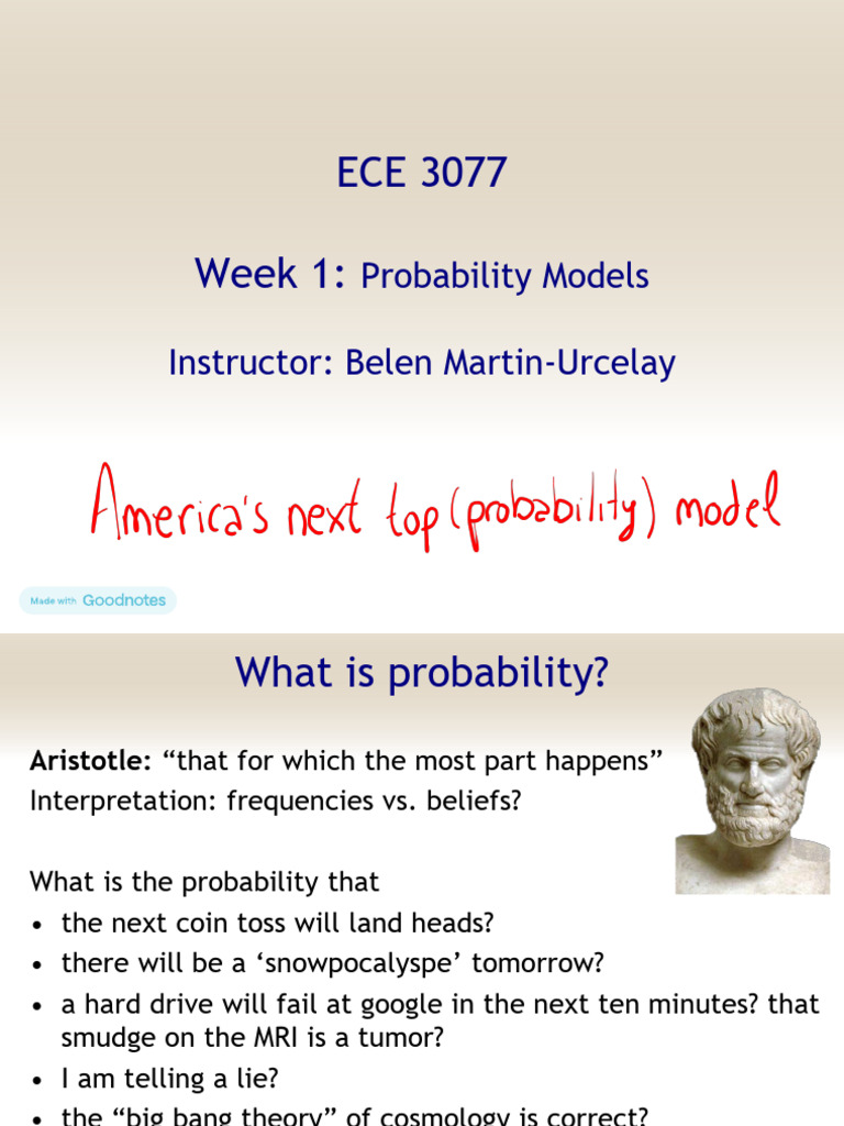 ECE 3077: Intro to Probability Models | PDF | Probability | Probability ...