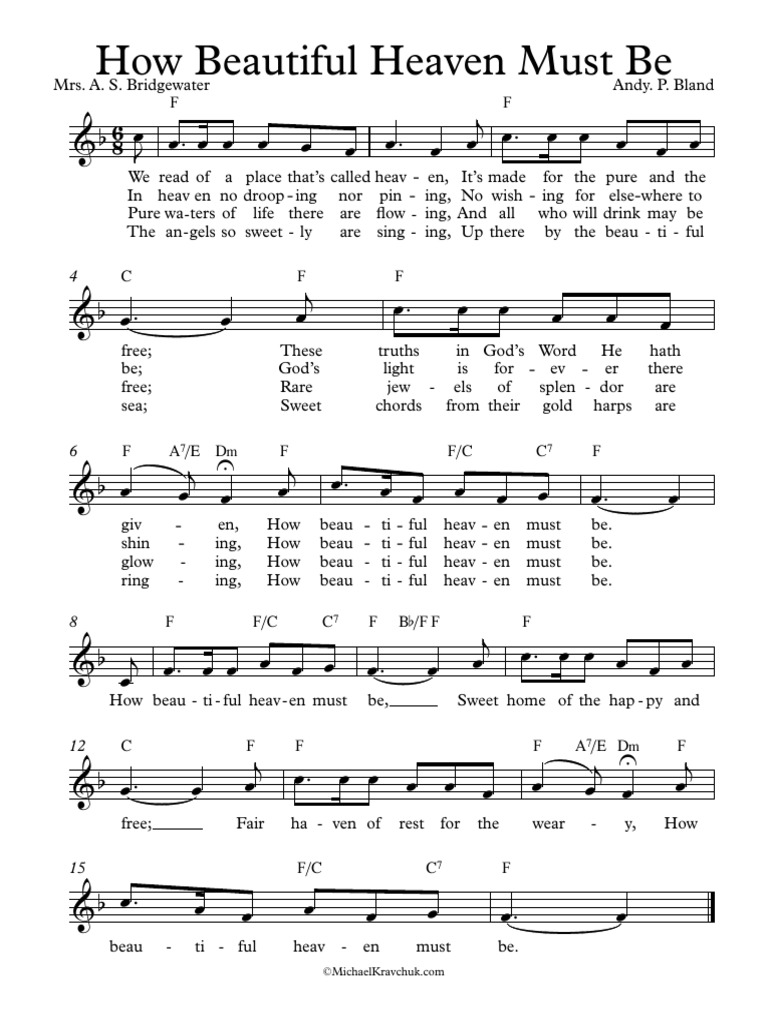 How Beautiful Heaven Must Be F Major 1 | PDF