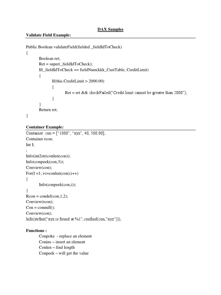 DAX Samples Validate Field Example | Download Free PDF | Computer Programming | Computing