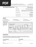 Voided Check Direct Deposit Form | PDF