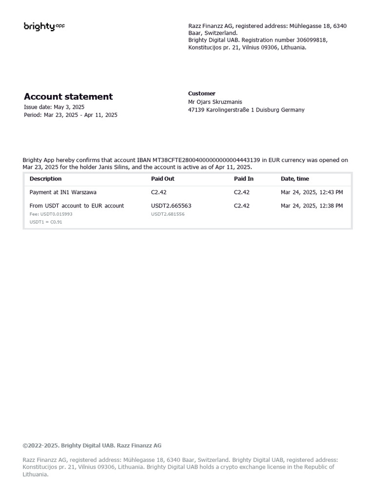 Statement Bright y 030525 | PDF