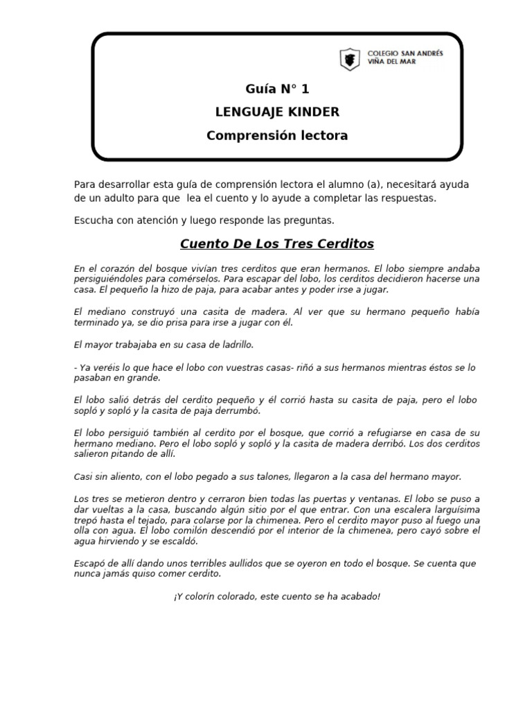 GUIAS DE TRABAJO KINDER A y B Lenguaje Verbal | PDF