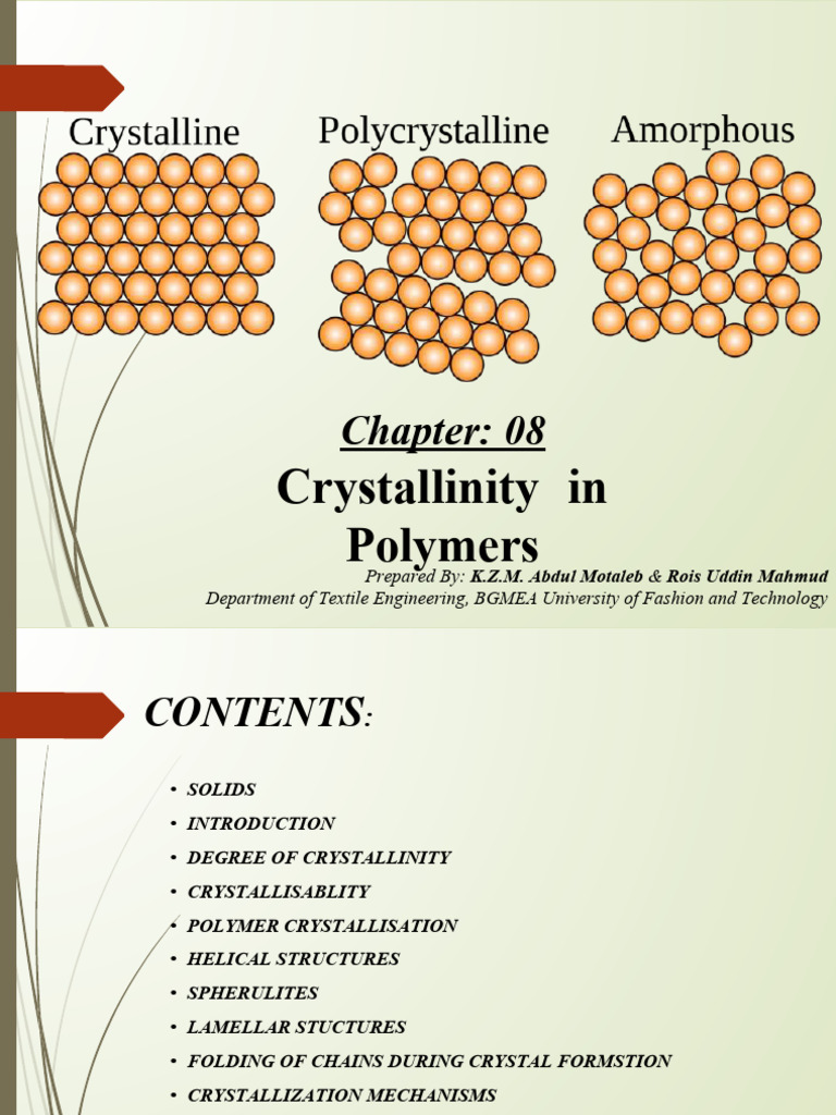 Crystallinity and Polymer Brittleness | PDF | Polymers | Physical Chemistry