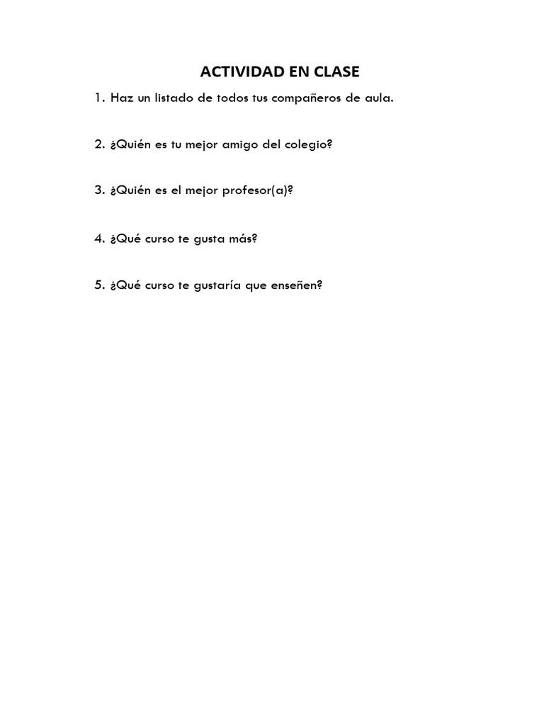 Tema 2º Actividad en Clase | PDF