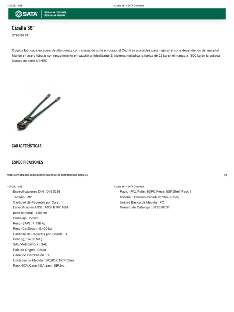 Cizalla 36 SATA | PDF
