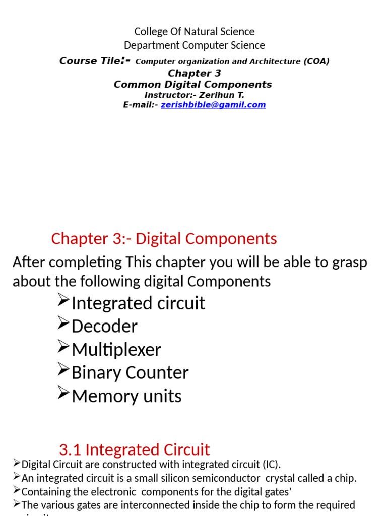 Chapter 3 Computer Architecture and Orgn | PDF | Random Access Memory | Integrated Circuit