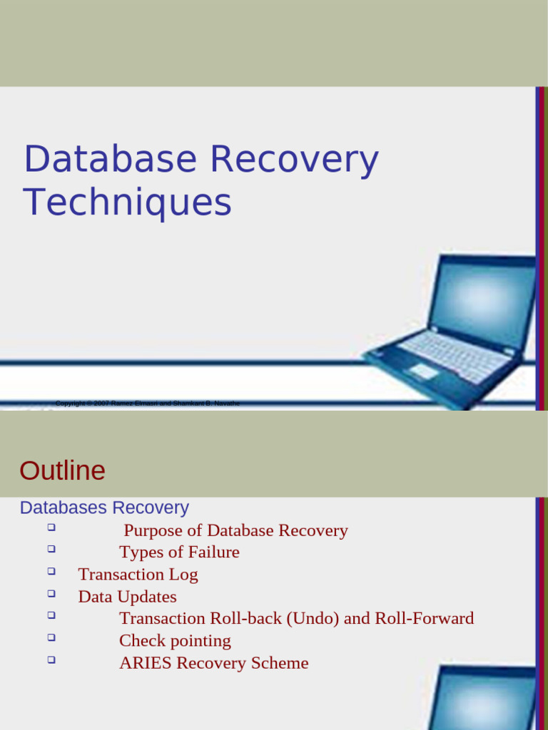 Chapter 4 Database Recovery | PDF | Database Transaction | Computer Science