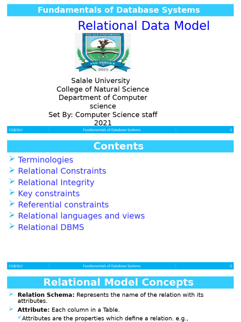2 Relational Data Model | PDF | Relational Database | Relational Model