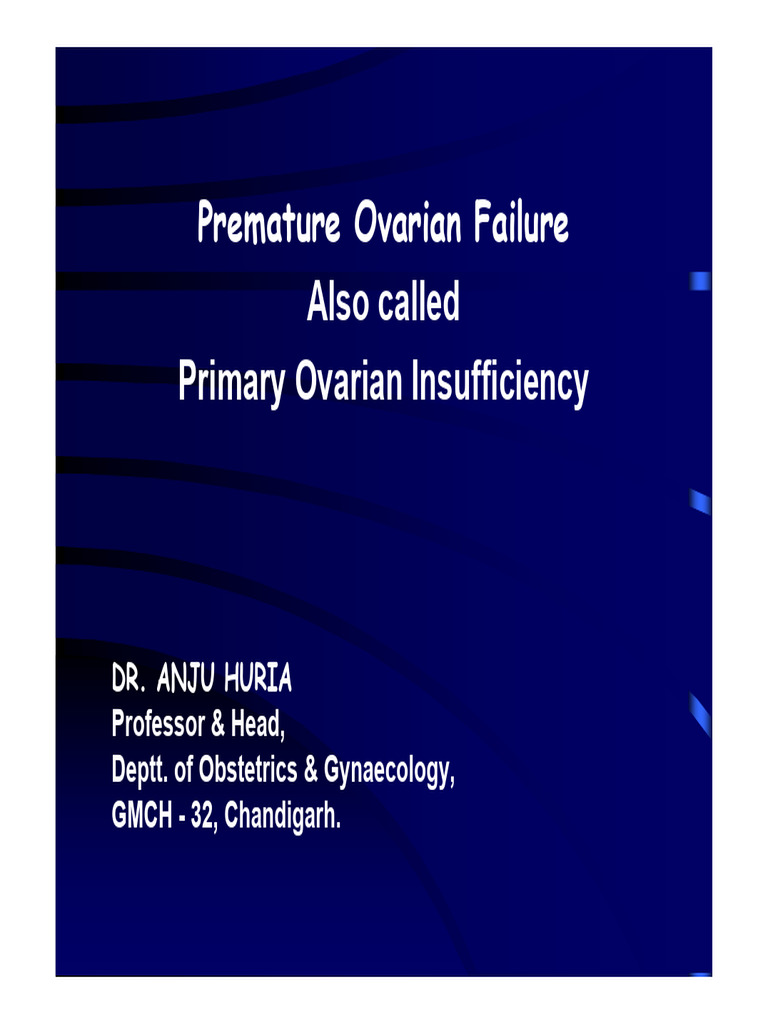 Understanding Premature Ovarian Failure | PDF | Menopause | Diseases ...