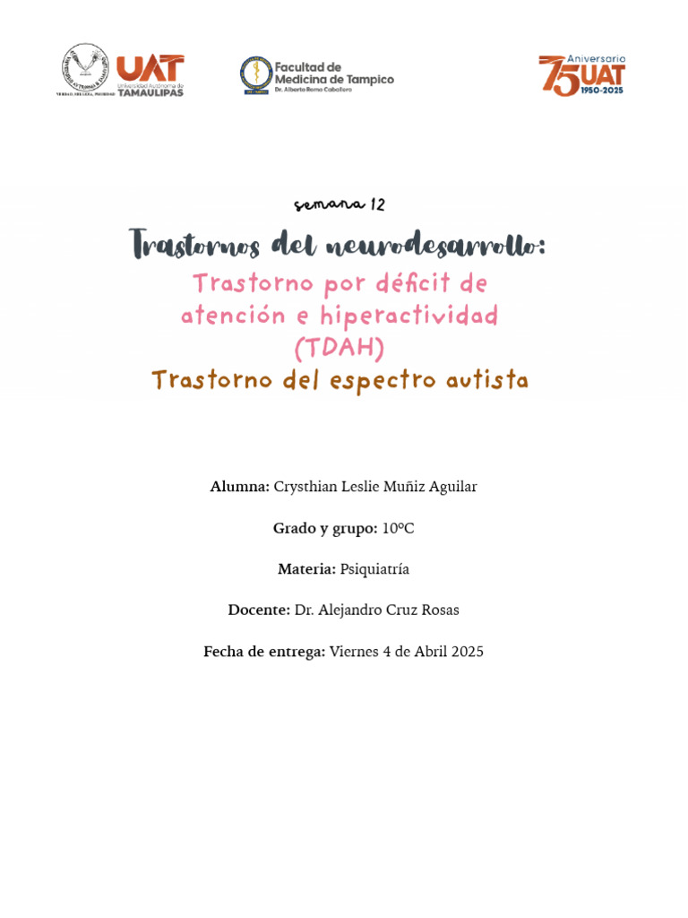 12 Trastornos Del Neurodesarrollo | PDF | Desorden hiperactivo y ...