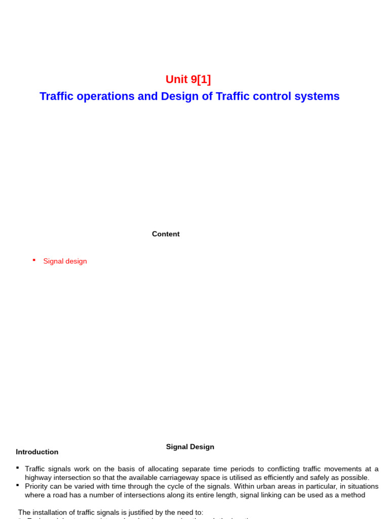 Encv3tt 2022 Unit 9 (2B) Traffic Signal Design (Summary) | PDF ...