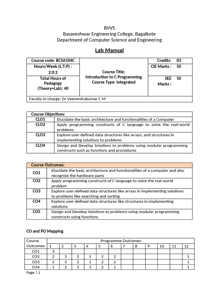ICP BCSA104C Labmanual 261224 | PDF | Computer Program | Programming