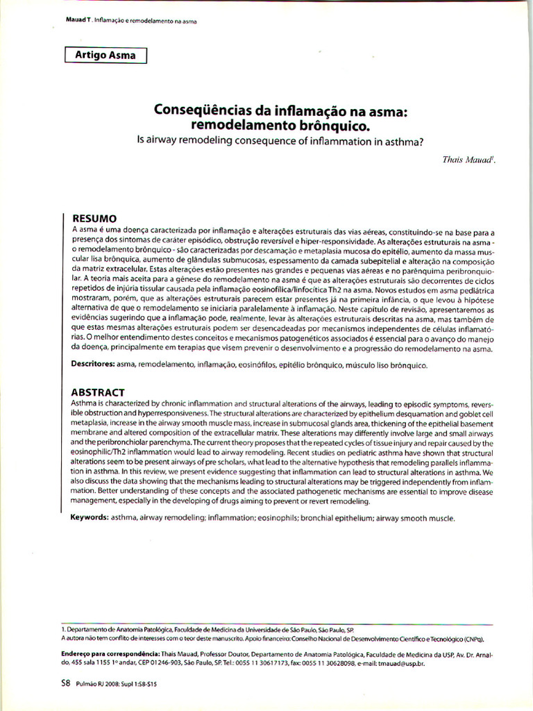 Consequencias Da Inflamacao Na Asma 2 | PDF