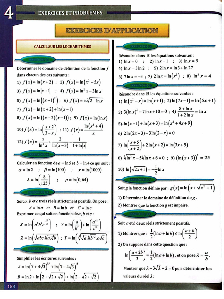 Les Fonctions Logarithmes | PDF