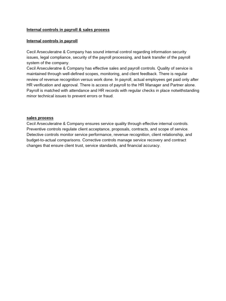 Internal Controls | PDF